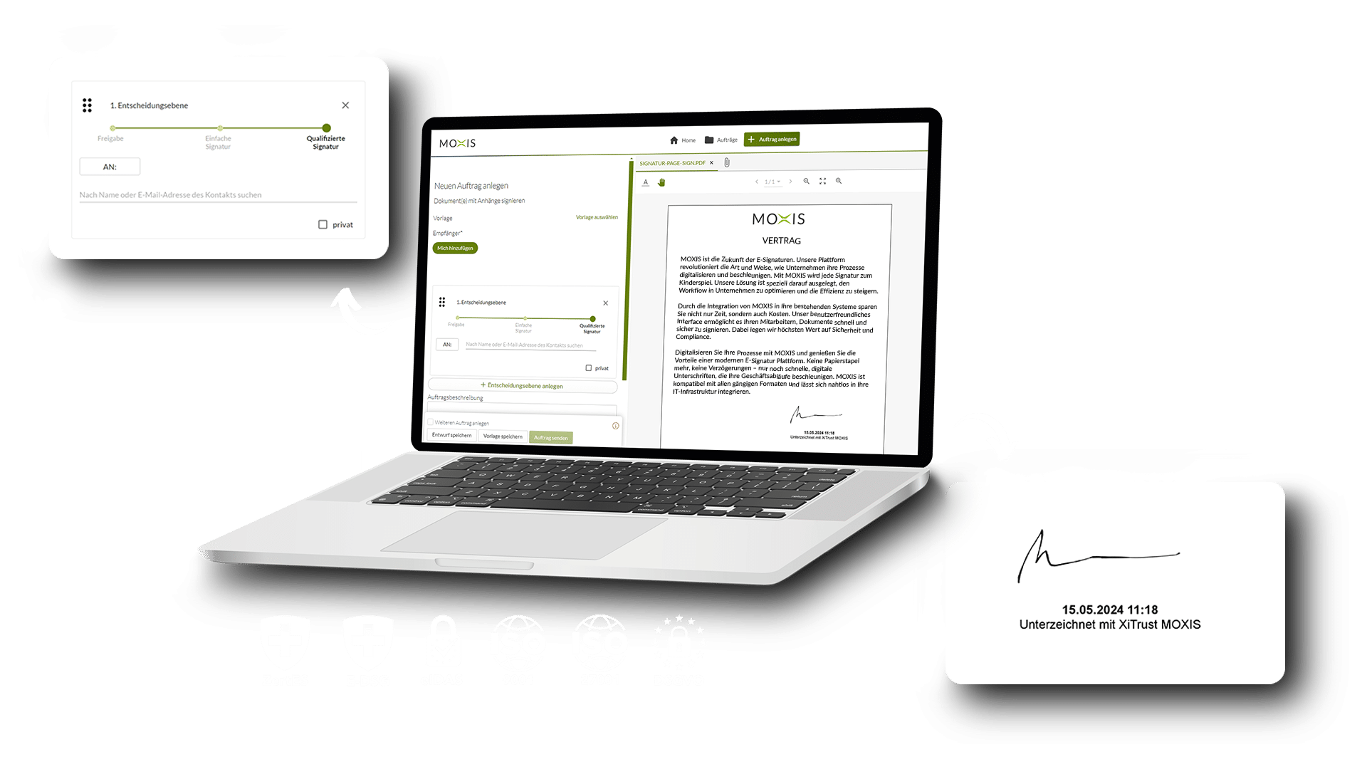 MOXIS: E-Signatur-Lösung | Rechtssicher digital unterschreiben